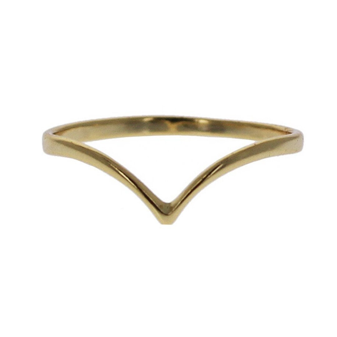 Sterling Silver, Gold Chevron Stacker, 14kt Gold Plated Skinny Ring ...