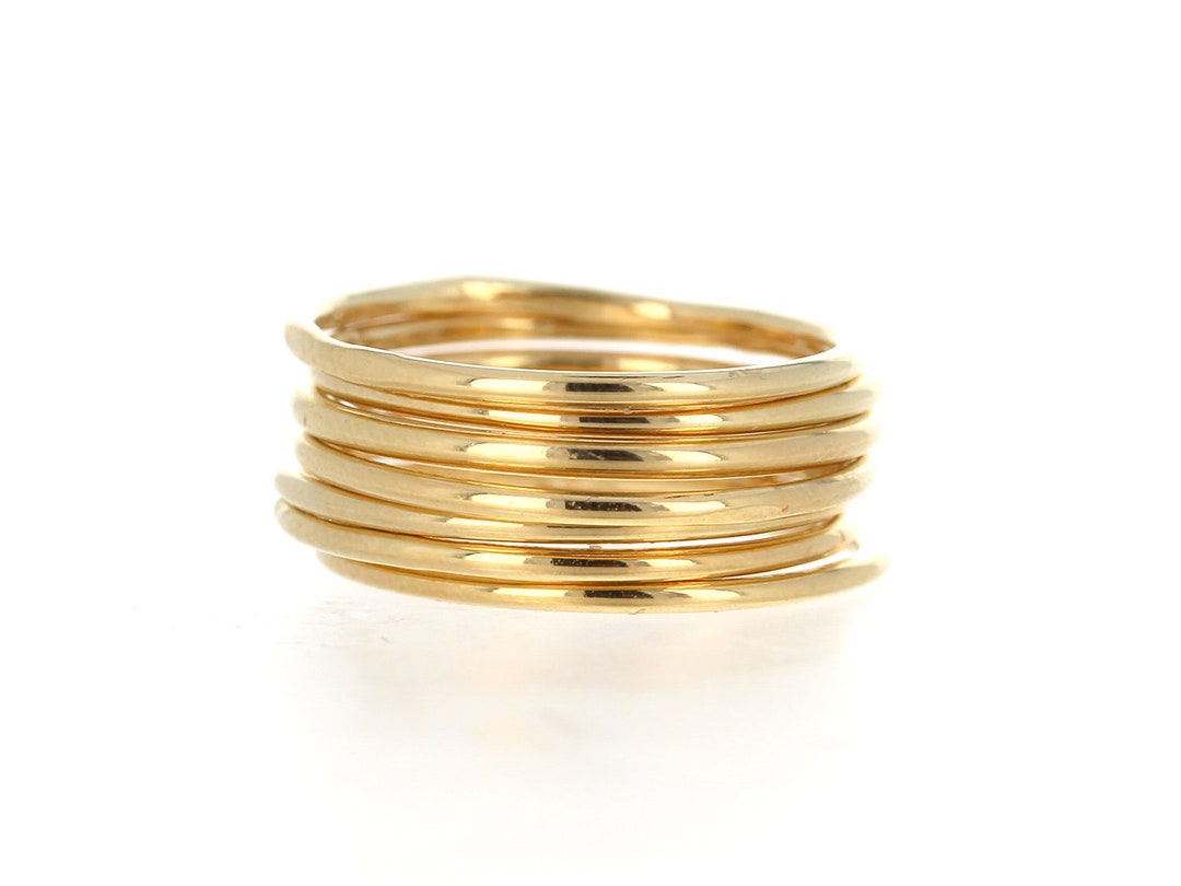 14k Gold Filled, Thin Round Gold, Stackable Ring, Stacking Rings ...