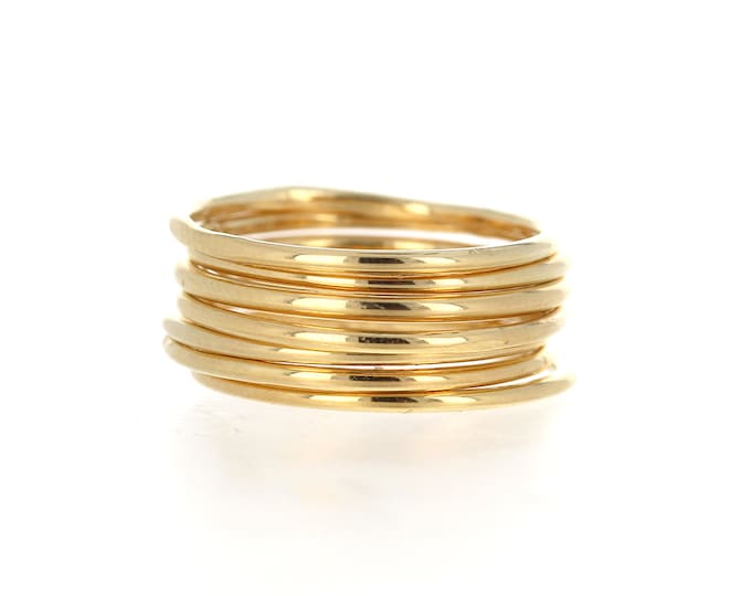 14k Gold Filled, Thin Round Gold, Stackable Ring, Stacking Rings ...