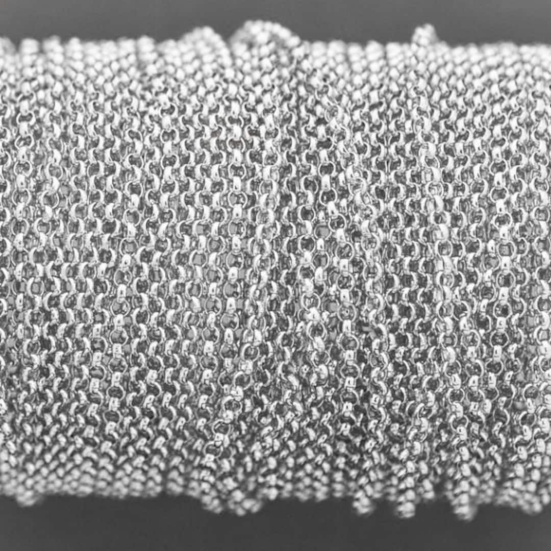 3ft, Sterling Silver Rolo Chain. Sterling Silver Chain by the Foot ...