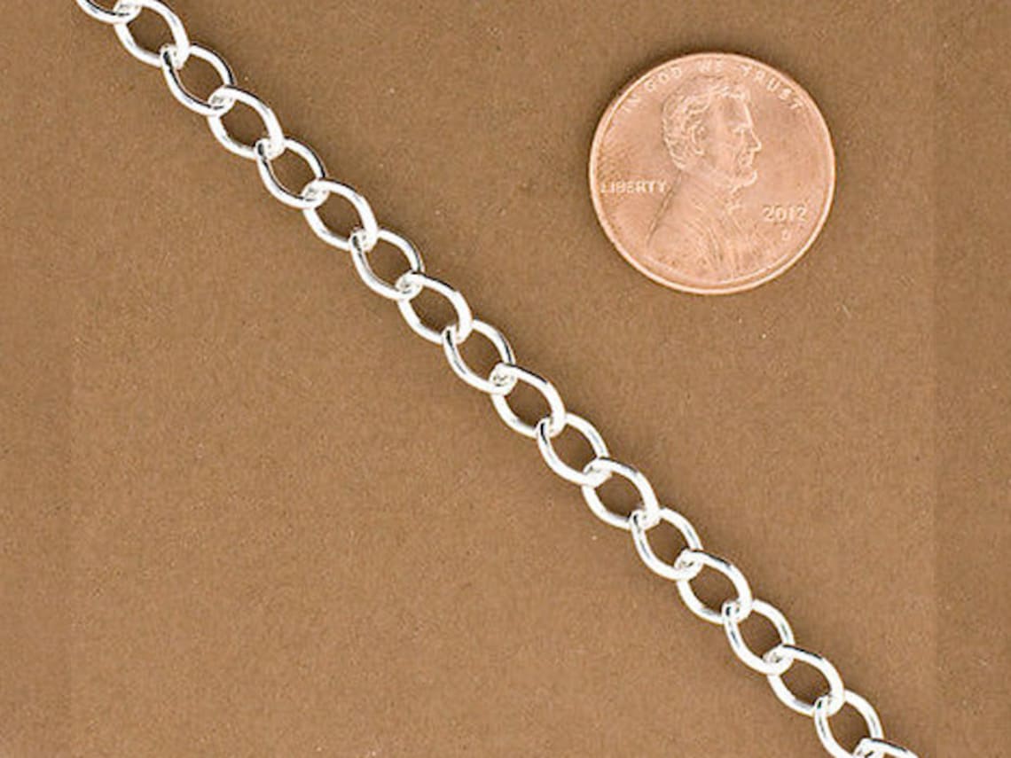 Sterling Silver Extension Chain, Heavy Cable Chain,.925 Wholesale Oval ...