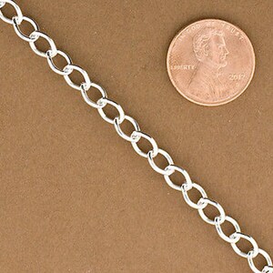 Sterling Silver Extension Chain, Heavy Cable Chain,.925 Wholesale Oval ...
