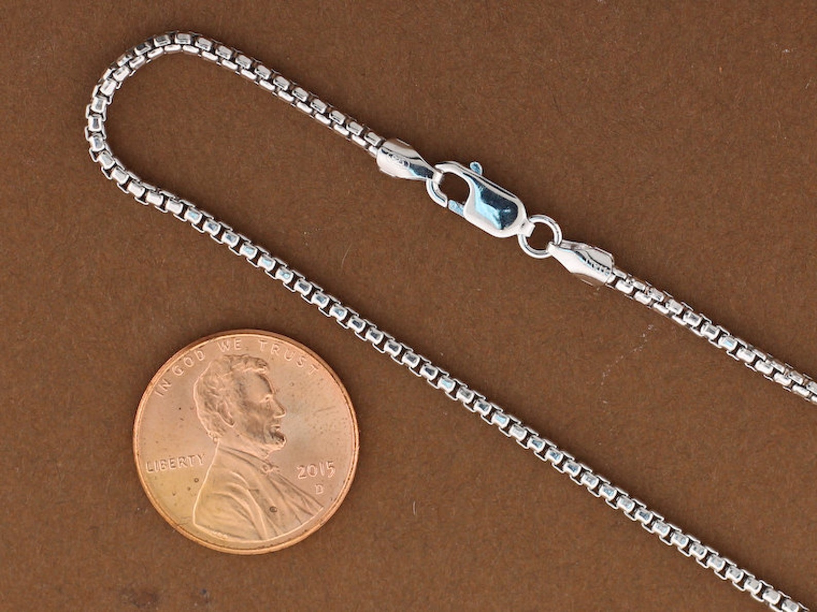 Round Box Chain, 2mm Round Box Chain, Sterling Silver Chain, .925 ...