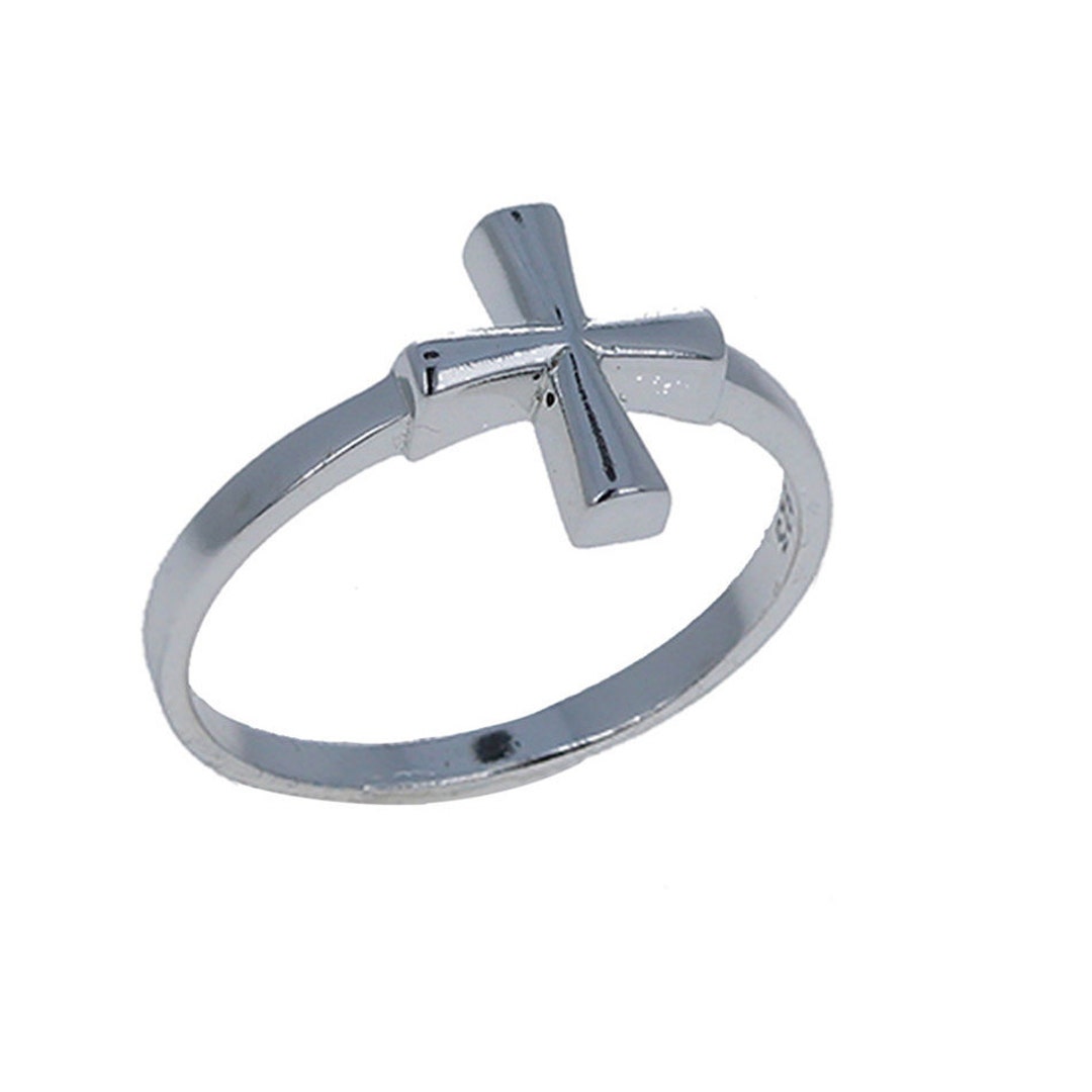 Sterling Silver, Simple Cross Ring, 2mm Band, Faith Ring, 925 Sterling ...