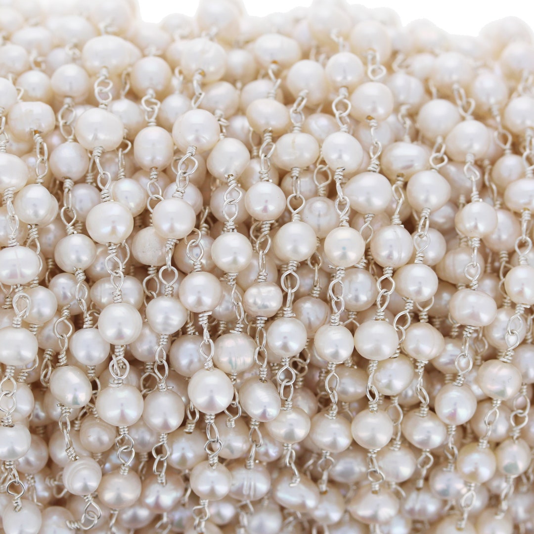 Freshwater Pearl Chain, 925 Sterling Silver and Genuine Cultured ...