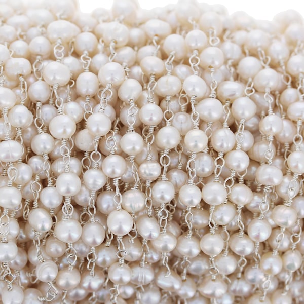 Pearl Chain Bracelet - Etsy