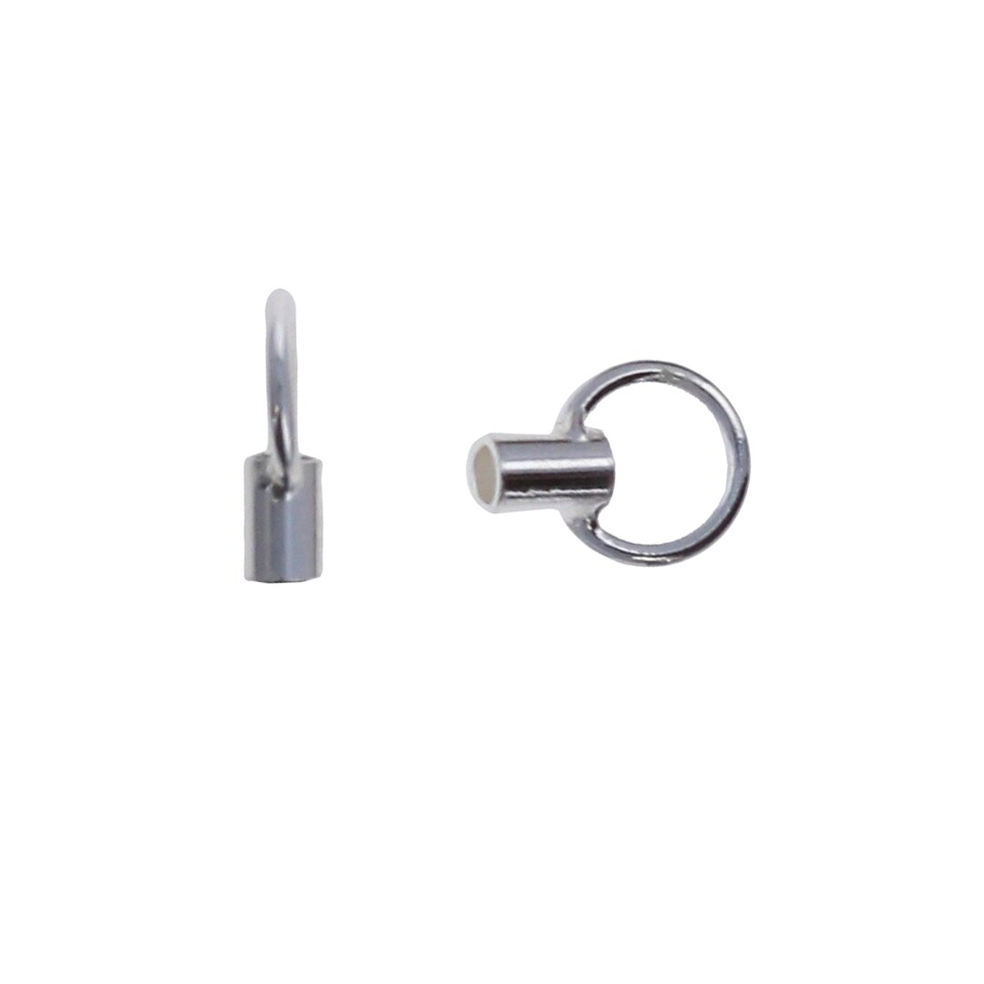 50pc 1.5mm Crimp End Cap, Leather Crimp Caps, Crimp Cap With Ring ...