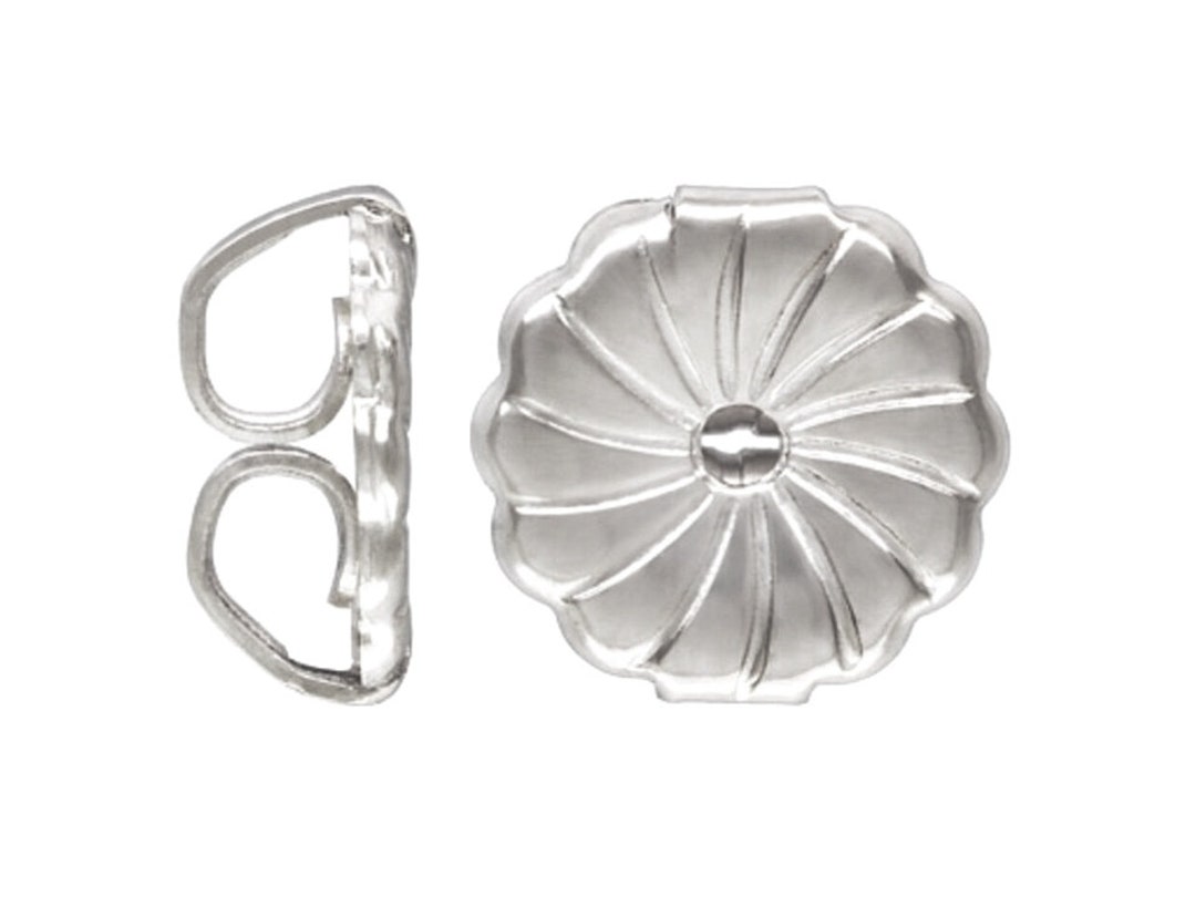 6 PCS - 9mm Extra Large Earring Back Sterling Silver Heavy Earring ...