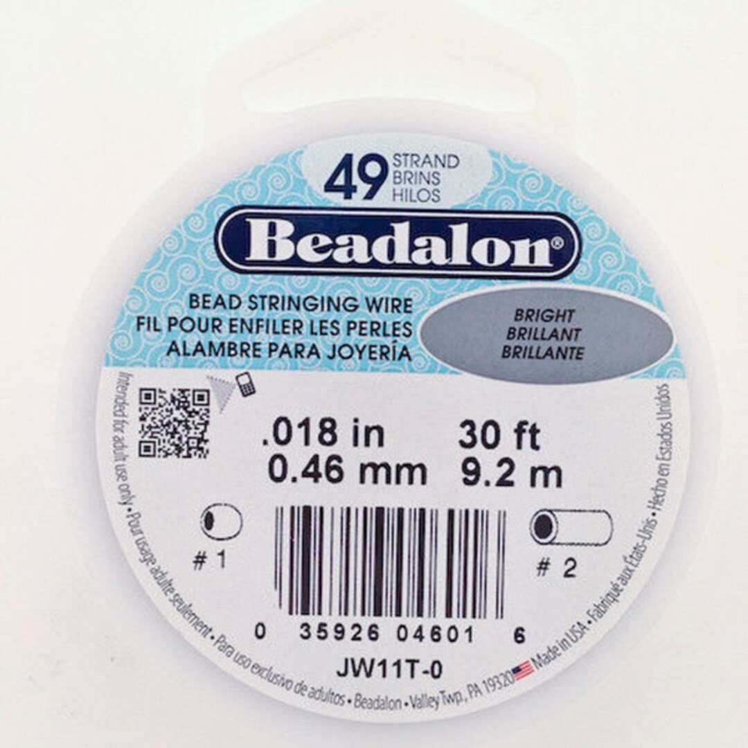 Beadalon Wire, Beadalon 49 Strand Beading Wire, .018 30ft & 100ft ...