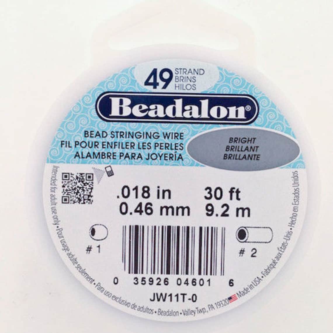 Beadalon Wire Beadalon 49 Strand Beading Wire .018 30ft & - Etsy