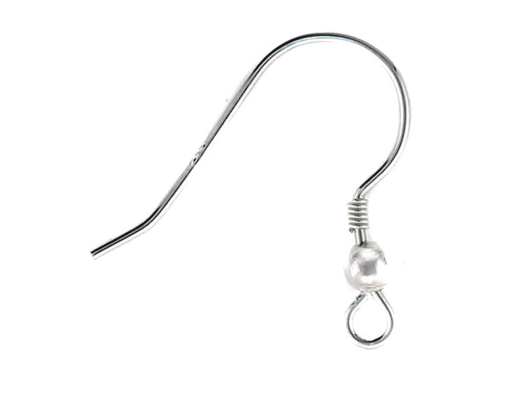 50pc, Sterling Silver Ear Wires, Ear Wires, Wire Hooks, 925 Sterling ...