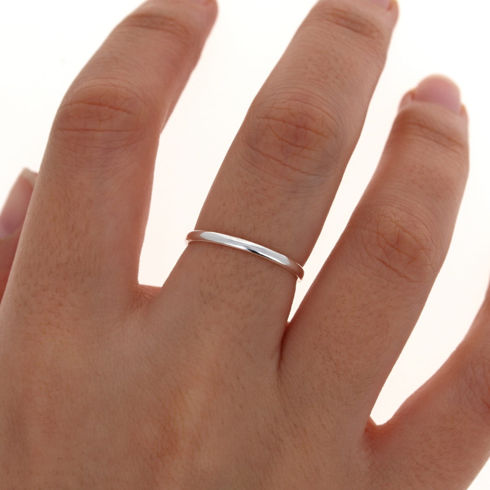Smooth Stacking Ring Sterling Silver Stacking Ring Dainty - Etsy