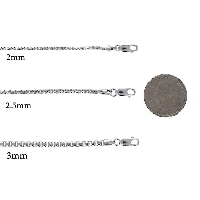 Round Box Chain 2.5 Mm Round Box Chain Sterling Silver - Etsy