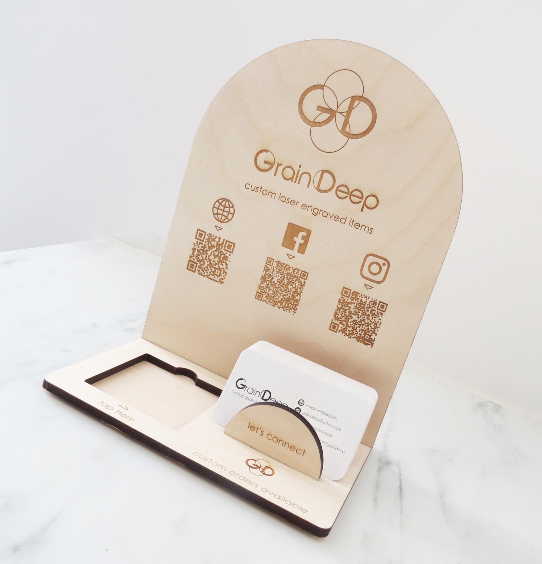 Card Display - Social Media QR Codes - Craft Show Sign - Vendor - Small ...