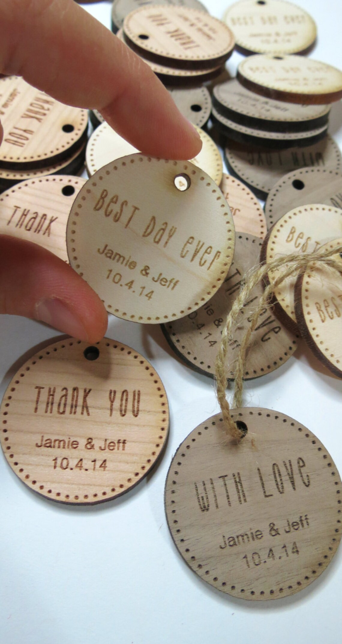 1.5 X 1.5 Wedding Tags Custom Wedding Tags Wood Wedding - Etsy