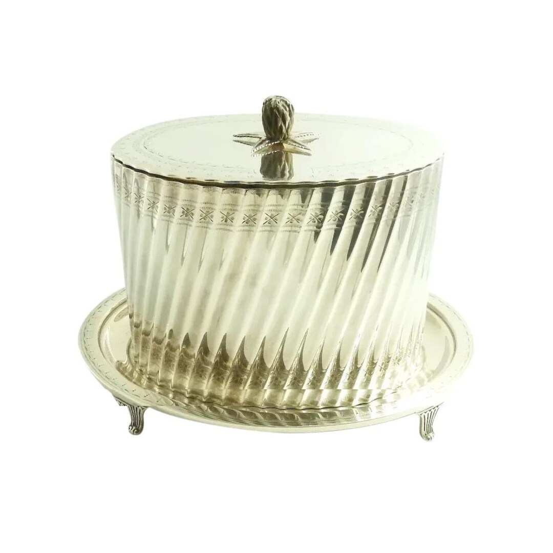 Antique Silver Plate English Biscuit Box, Walker & Hall, C 1900, Footed ...
