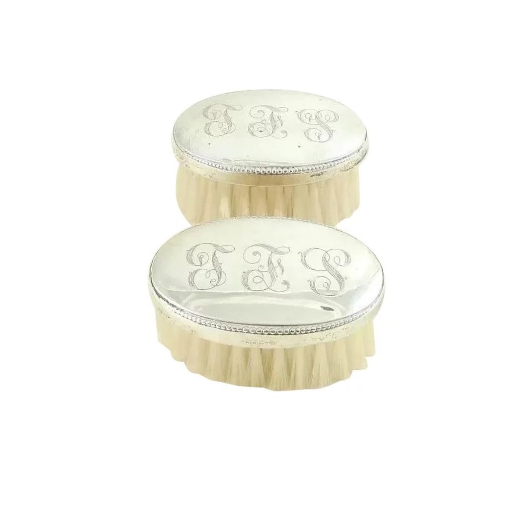 Conjunto vintage de plata de ley de dos cepillos para bebés, regalo de ...