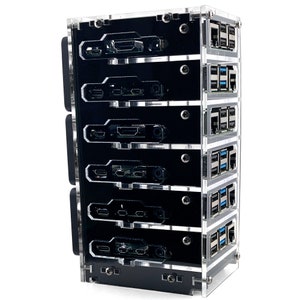 C4labs Bramble 4 or 6 Stack Cluster Case With Fans for Raspberry Pi5 ...