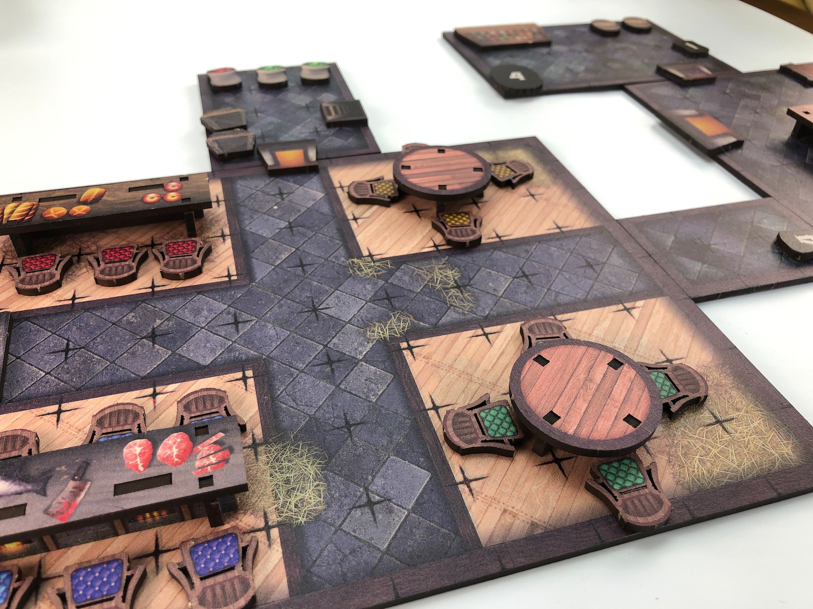 Giant Dnd Tavern Terrain Kit | 129pc Double Side Printed on 1/8" MDF ...