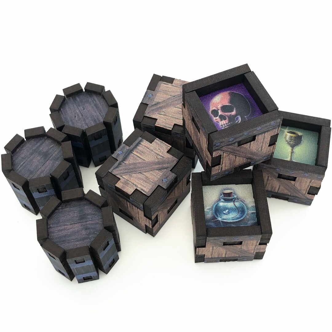 C4labs Dnd Crates and Barrels Set | Flip Over to Reveal Contents. | D&D ...