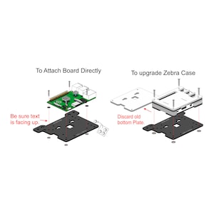 C4labs Zebra VESA Arm Mounting Plate - Acrylic- for Raspberry Pi 4B, 3B+, 3, Pi 2, and Pi B+ ...