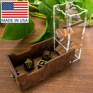 Micro Travel Portable Dice Tower AND Dice Vault | Fits Standard 7 Set ...