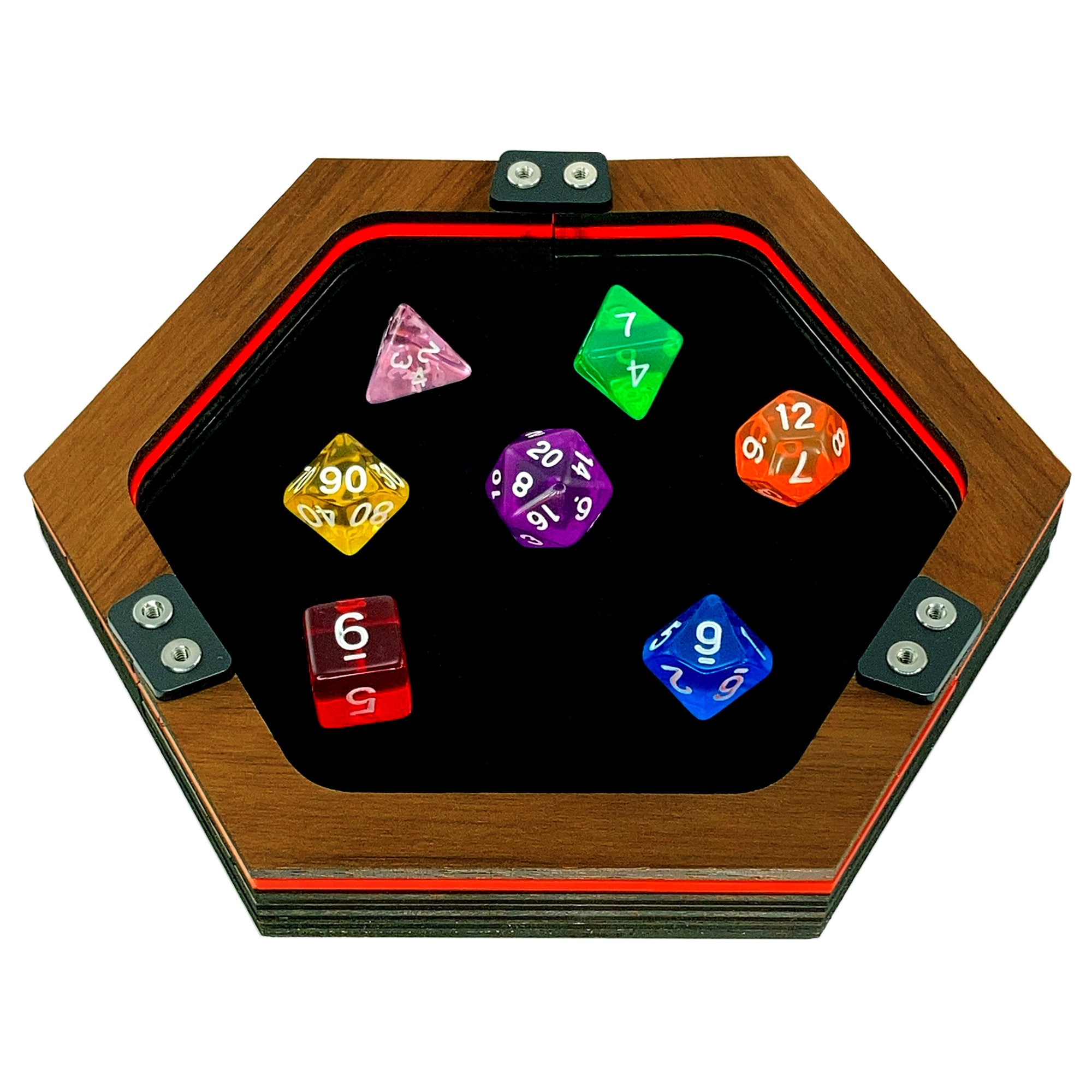 C4Labs Mini Hexagon Dice Tray with Genuine Walnut Top and | Etsy