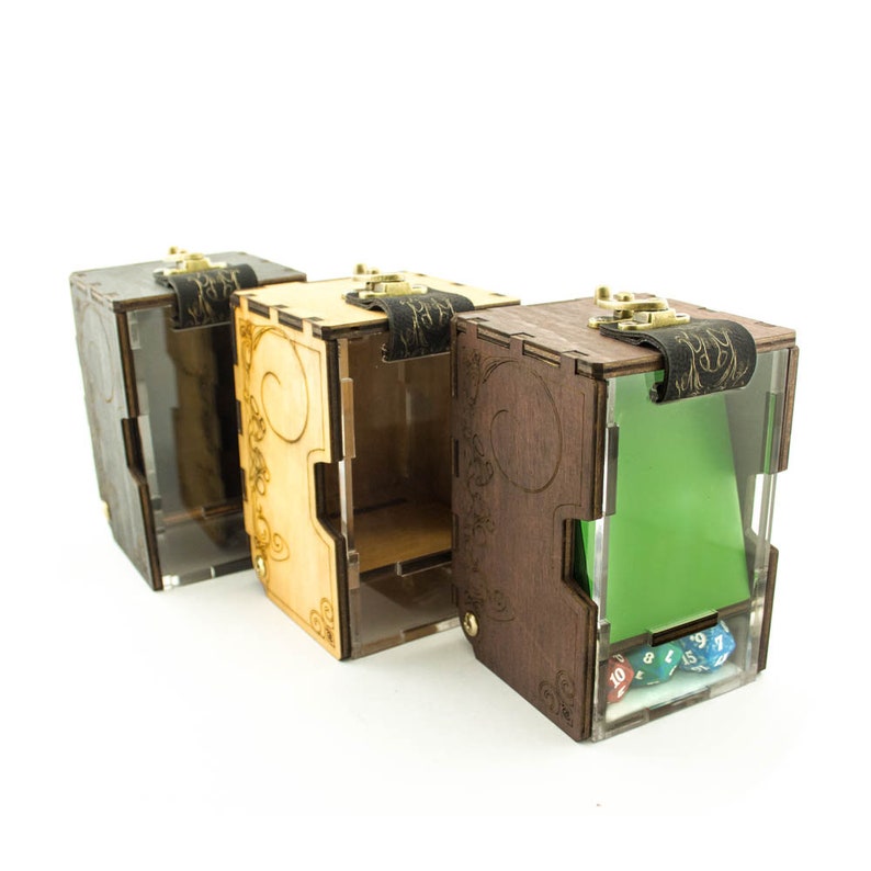 Wood Deck Box With Dice Compartment 3 Color Options Magic - Etsy
