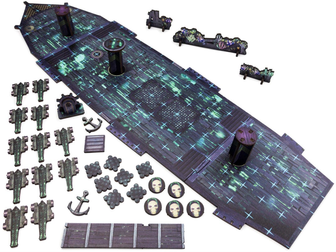 Dnd Ghost Ship | Full Color on Wood Pieces | Portable | Upper & Lower ...