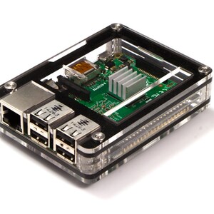 C4labs Zebra Classic Case for Raspberry Pi 3B+, 3, 2 and B+ With Heatsinks & Power Cord - Black ...