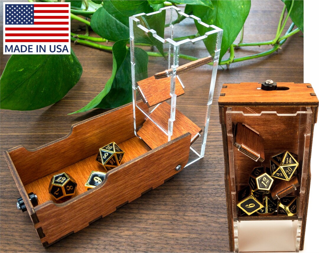 Micro Travel Portable Dice Tower AND Dice Vault | Fits Standard 7 Set ...