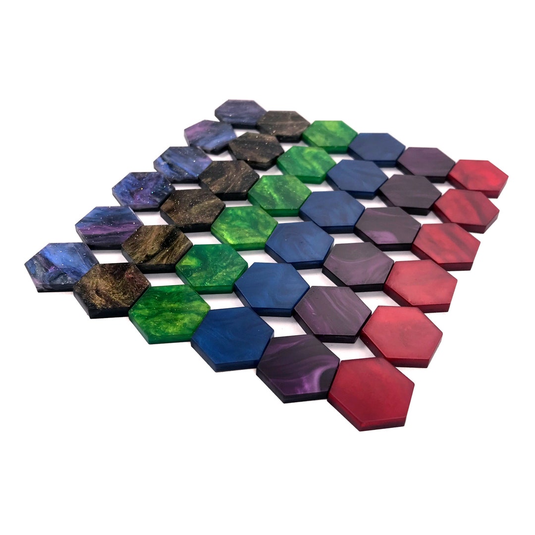 C4labs Colour Lux Blank Hexagon Game Tokens Color & Quantity Options - Etsy
