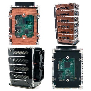 C4labs Bramble 4 or 6 Stack Cluster Case With Fans for Raspberry Pi5 ...