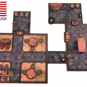 Giant Dnd Tavern Terrain Kit | 129pc Double Side Printed on 1/8" MDF ...