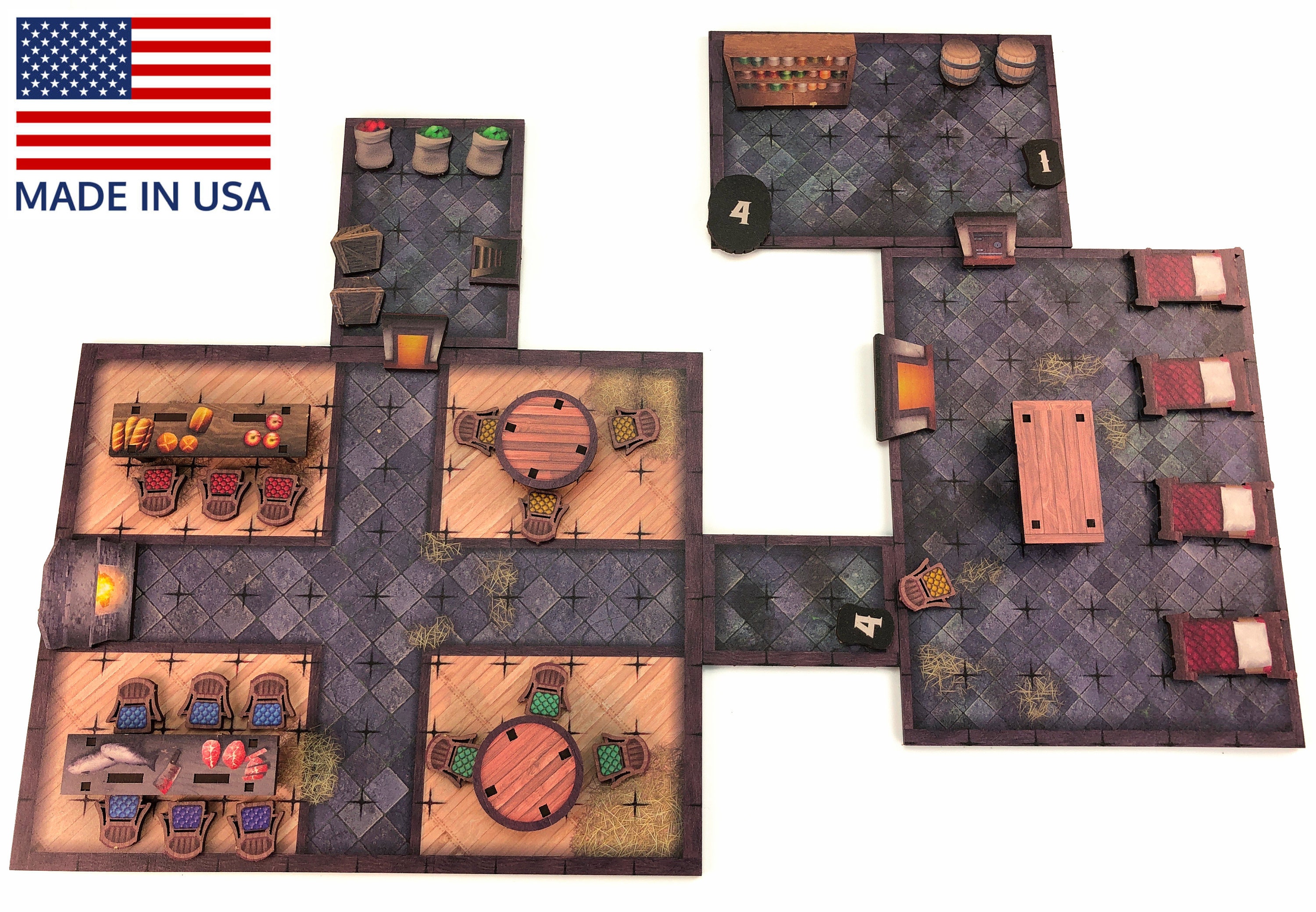 Giant Dnd Tavern Terrain Kit | 129pc Double Side Printed on 1/8" MDF ...