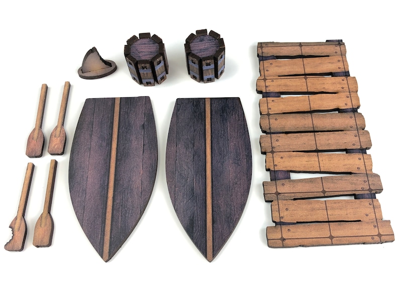 Dnd Island Rowboat Terrain Set | Laser Cut Wood With Graphics | Full ...