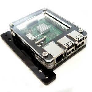 C4labs Zebra VESA Arm Mounting Plate - Acrylic- for Raspberry Pi 4B, 3B+, 3, Pi 2, and Pi B+ ...