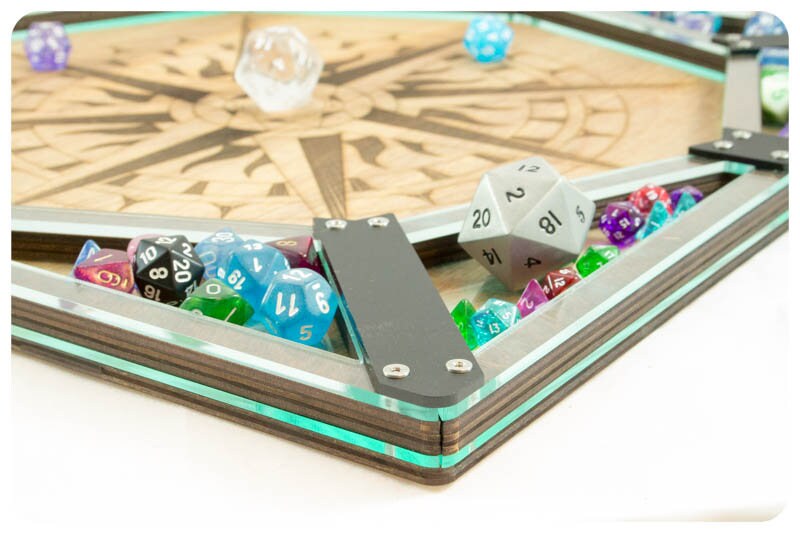Monumental Compass Dice Tray With Extra Corner Storage Great | Etsy