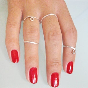 Finger Ring, Silver Midi Ring, Sterling Stacking Rings, Silver Ring Set ...
