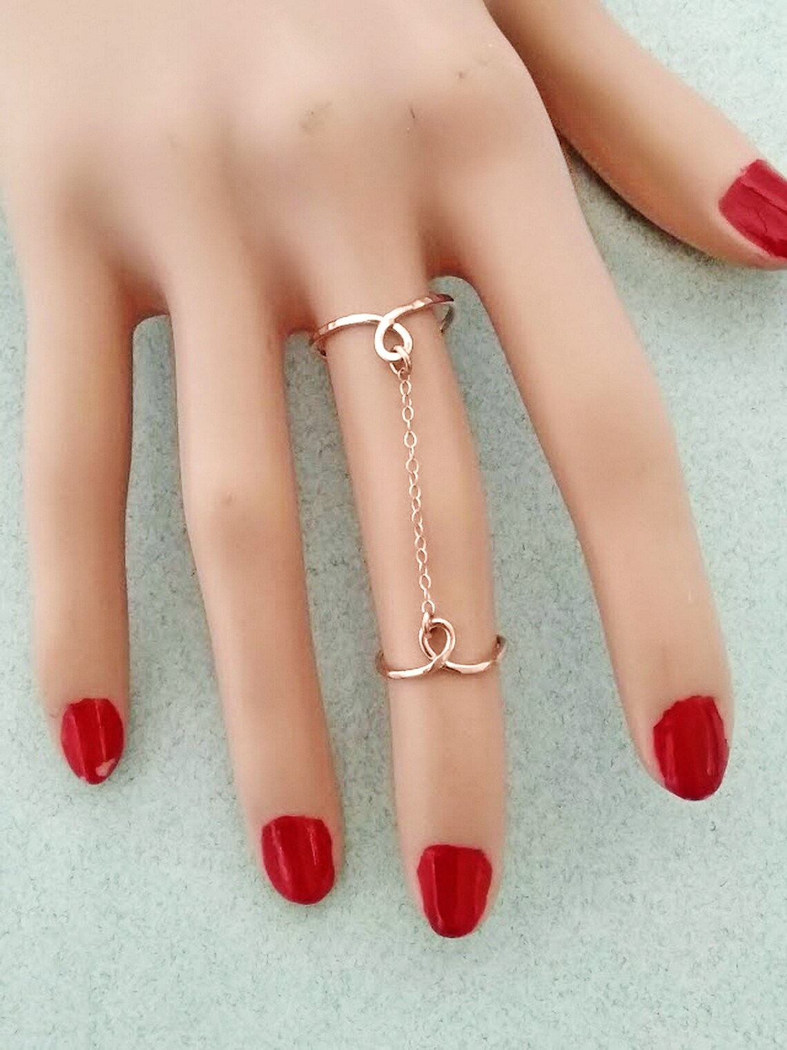 Double Ring Double Chain Ring Adjustable Ring Stacking - Etsy