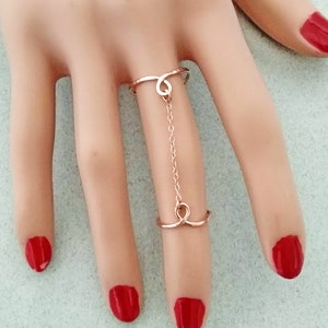 Double Ring, Double Chain Ring, Adjustable Ring, Stacking Rings ...