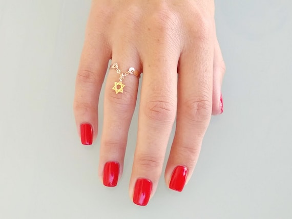 Judaica Jewelry Star of David Ring Adjustable Ring for | Etsy