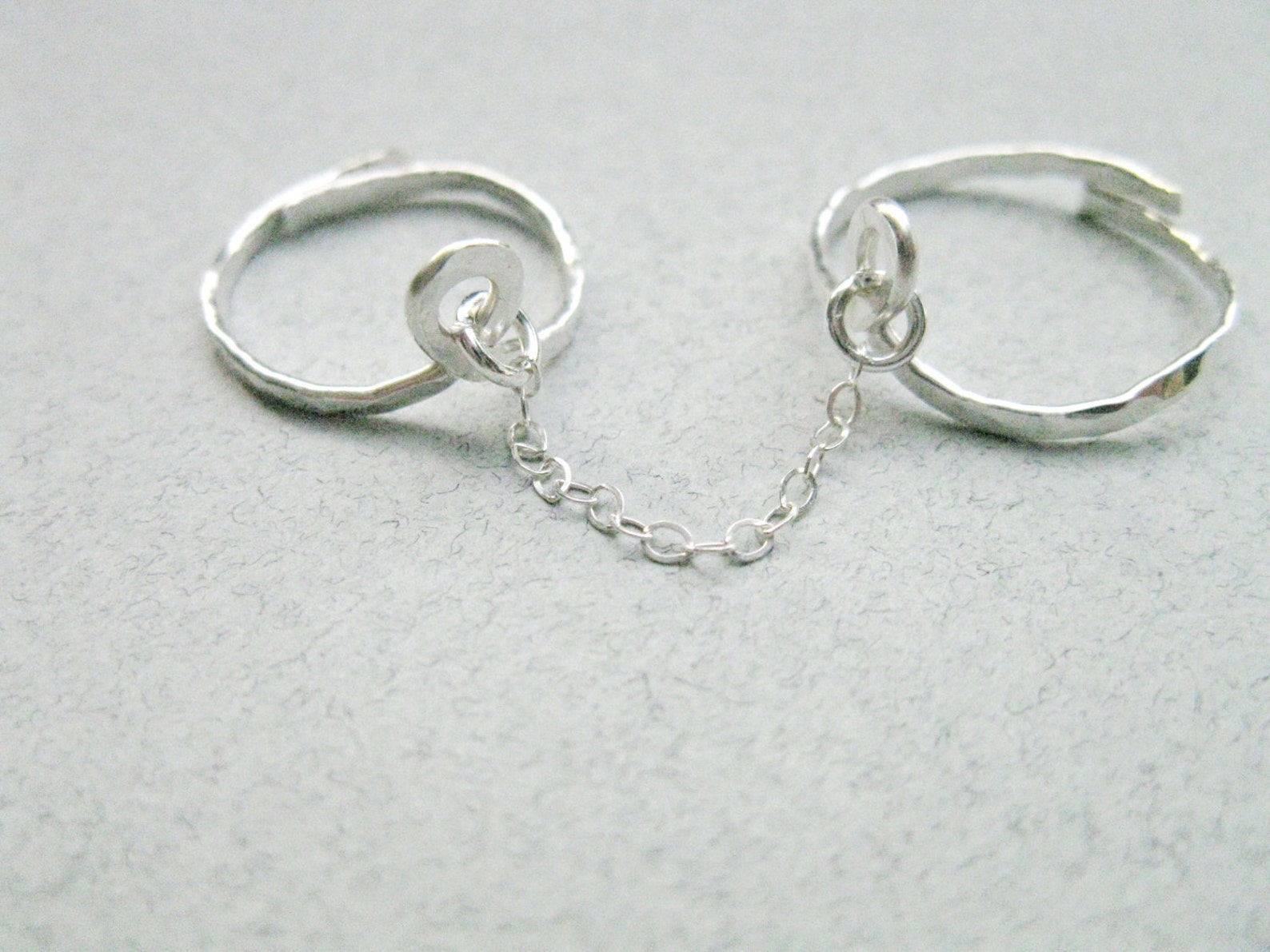 Double Ring, Double Chain Ring, Adjustable Ring, Stacking Rings ...