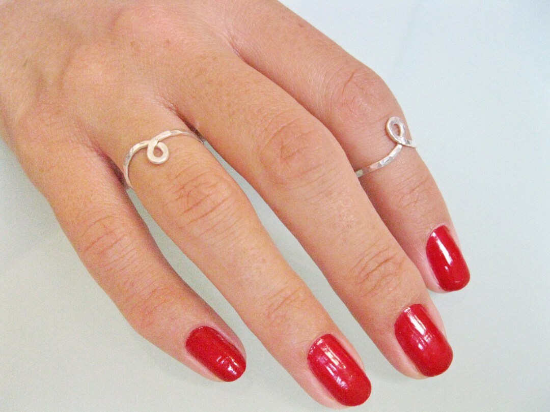 Finger Ring, Silver Midi Ring, Sterling Stacking Rings, Silver Ring Set ...