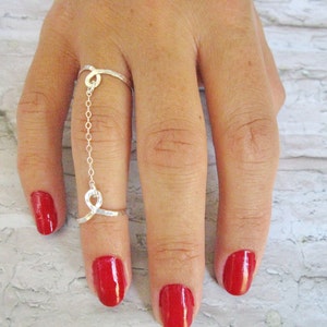 Double Ring, Double Chain Ring, Adjustable Ring, Stacking Rings ...