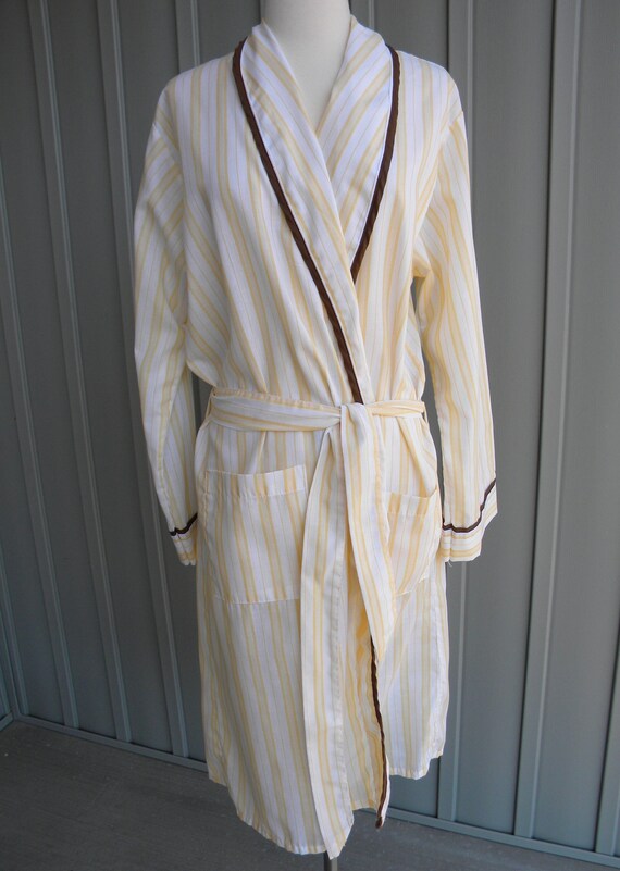 Vintage Gold Stripe Wrap Style Robe / Lightweight / Summer | Etsy