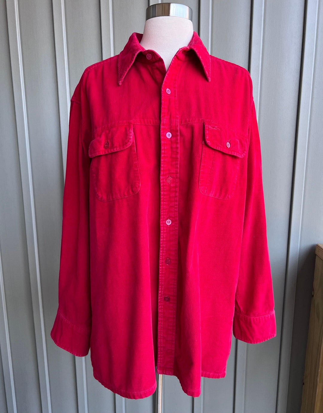 Vintage Red Corduroy Shirt / by Year Rounder / Red Corduroy Shirt ...