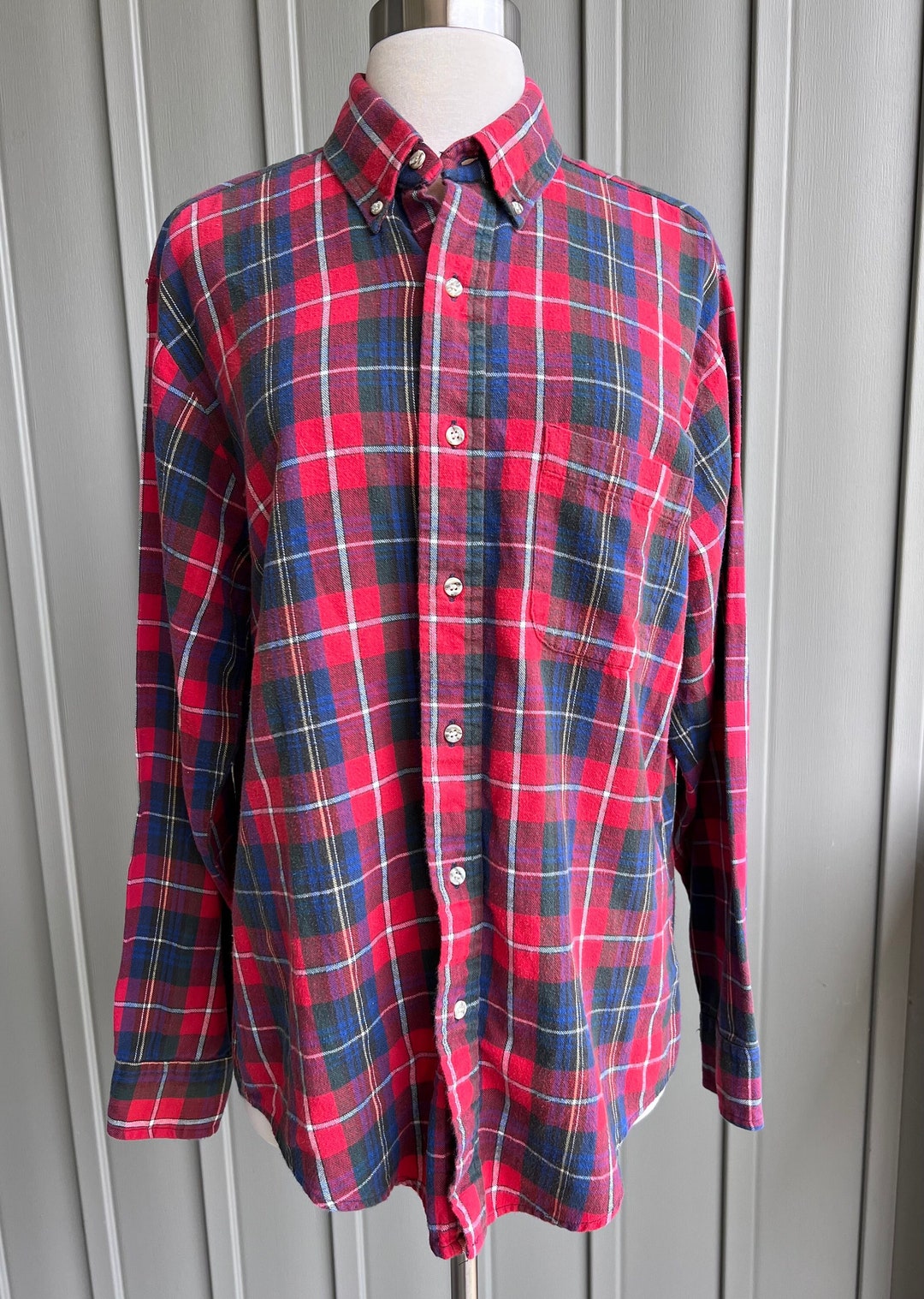 Unisex Red Plaid Flannel Shirt / by North Trail Trading Co / Flannel ...