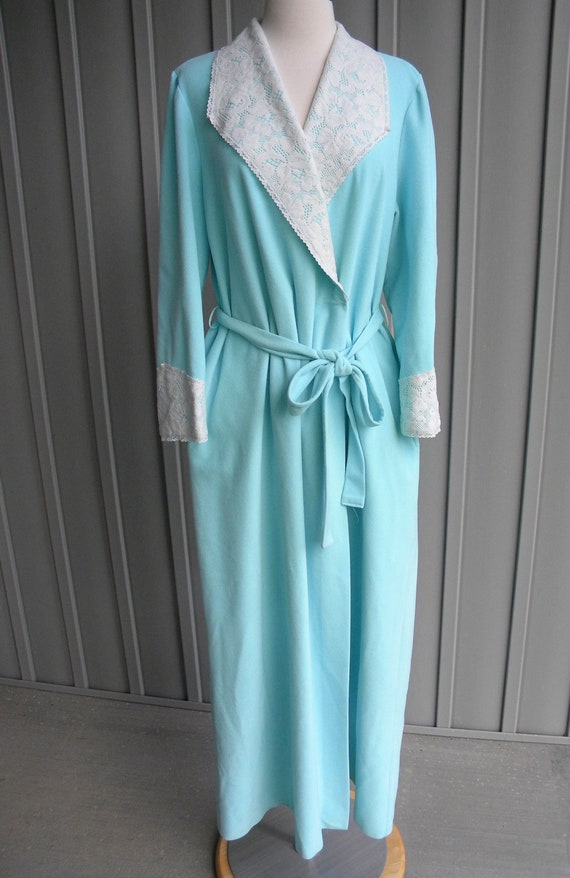 Vintage Long Velour Wrap Robe / by Vanity Fair / Made… - Gem