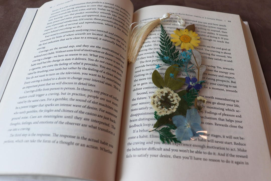 Pressed Flower Bookmark | Blue Hydrangea & Yellow Daisy | Laminated ...